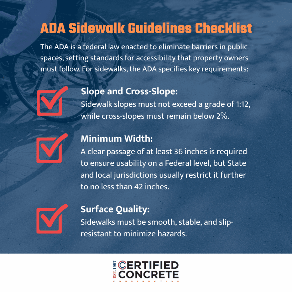 ADA Sidewalk Guidelines | Certified Concrete Construction